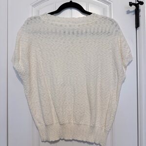 Double Zero | Tops | Double Zero Cream Open Weave Sweater Size M Euc ...